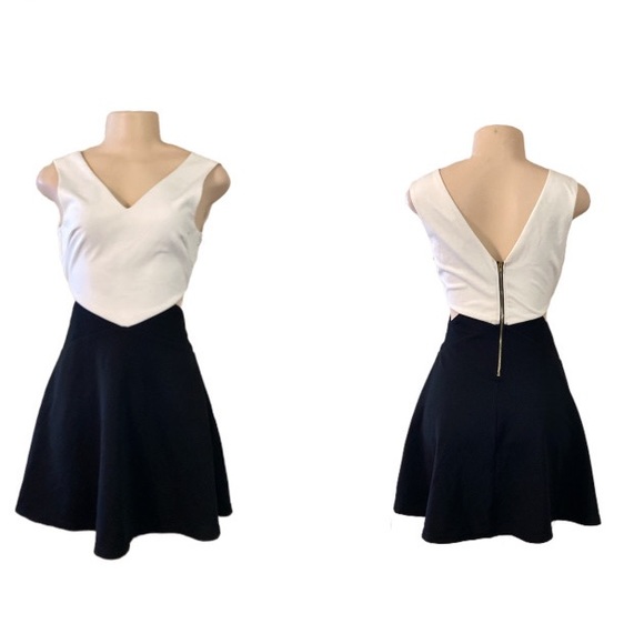 Double Zero | Dresses | Double Zero Black And White Fit And Flare Side ...